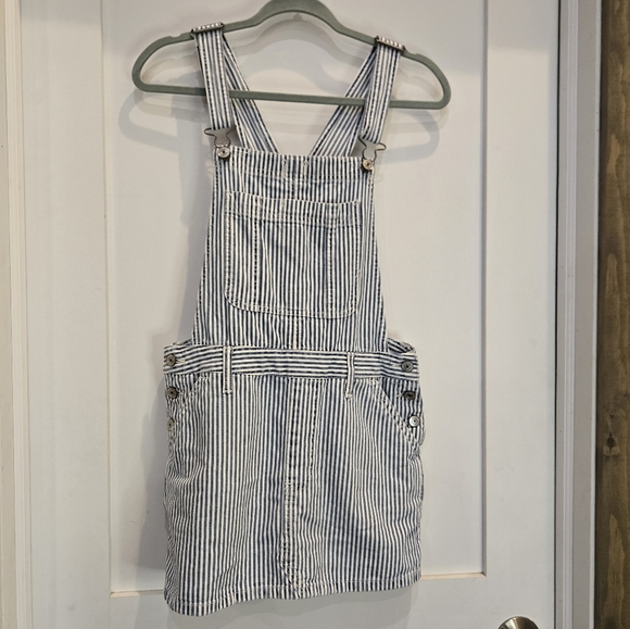 Abercrombie & Fitch | Skirts | Af Striped Denim Overall Mini Skirt ...